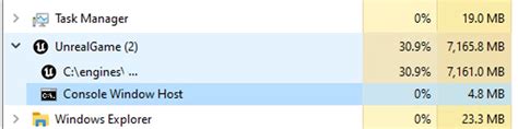 Console Window Host Wrapper Process Wrong Memory CPU Load Info For App