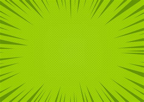 Comic Retro Pop Art Burst Background Green Vintage Flash Halftone