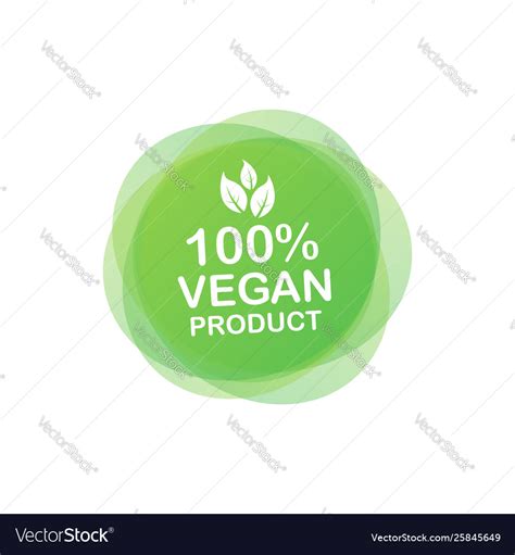 100 Percent Vegan Product Healthy Food Labels Vector Image