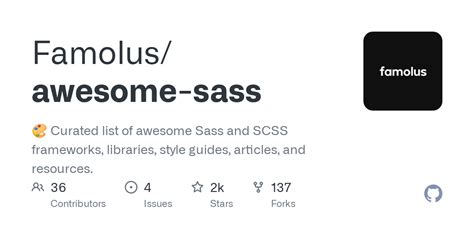 Github Famolusawesome Sass 🎨 Curated List Of Awesome Sass And Scss