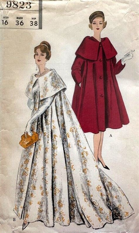 Vintage 1950s Vogue 9823 Opera Bridal Coat Pattern Pdf Instant Digital