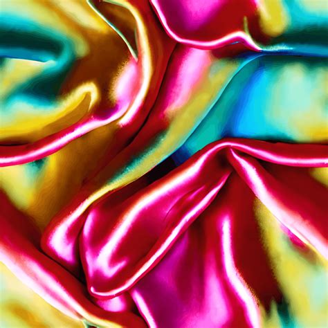 Colorful Silk Satin Sheets Digital Graphic With Hyper Realistic Detail