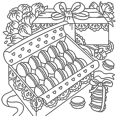 Macaron Coloring Pages Coloringlib
