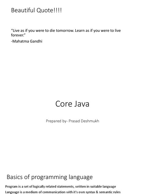 Core Java Pdf Java Programming Language Inheritance Object