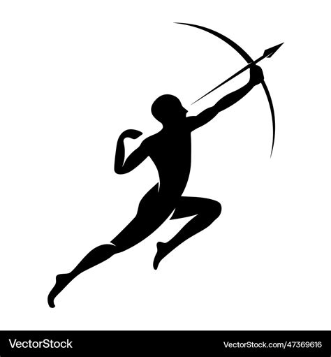 Archer Symbol Modern Style Royalty Free Vector Image