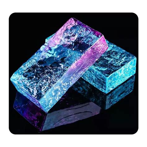Gradient Color Glass Bricks Blocks Ice Crystal Solid Hot Melt Glass