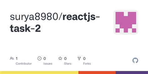 Github Surya8980reactjs Task 2