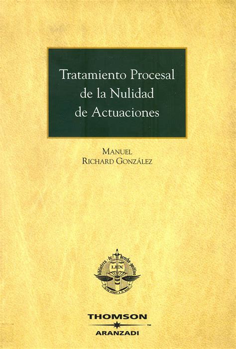 Tratamiento Procesal De La Nulidad De Actuaciones Editorial Temis
