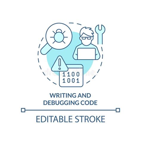 Writing And Debugging Code Turquoise Concept Icon Stock Vector Illustration Of Resolve