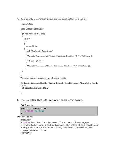 Represents Errors That Occur During Application Execution Pdf Parameter Computer