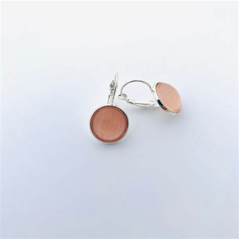 Peach Dangle Earrings Pastel Earrings Peach Jewelry Spring Etsy