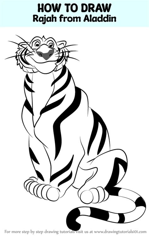 How To Draw Rajah From Aladdin Aladdin Step By Step