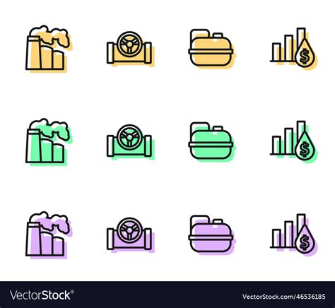 Set Line Canister For Gasoline Oil And Industrial Vector Image