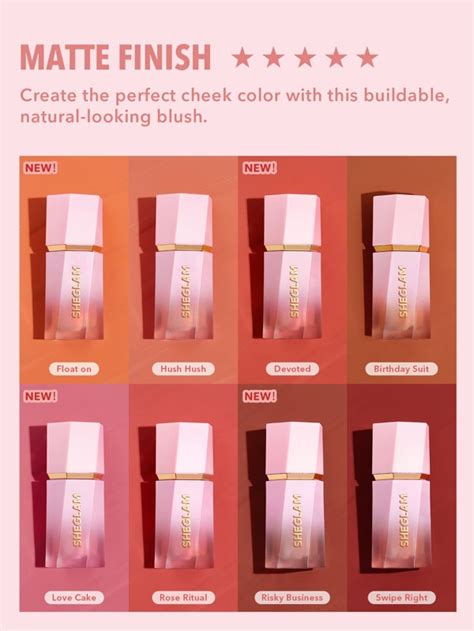 Sheglam Color Bloom Liquid Blush Matte Finish Hush Hush Gel Cream Blush