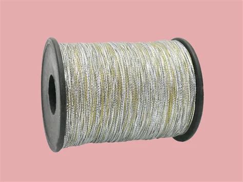 Silver Olive Twisted Variegated Zari Metallic Threads Silver Threads