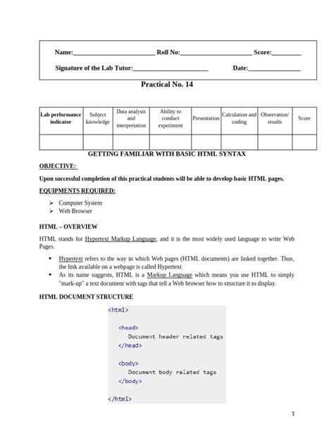Lab 14 Html Pdf Html Element Html