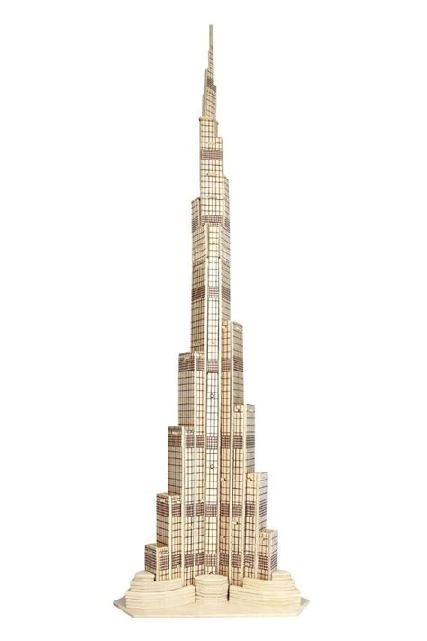 Burj Khalifa 3d Wooden Construction Kit Hobbies And Toys Stationery