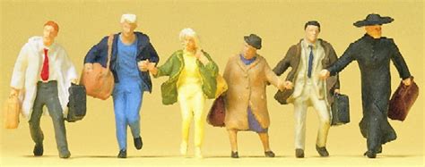 Travelers Hurrying 6 Ho Scale Preiser Models