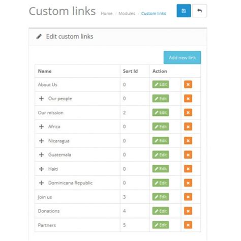 OpenCart Custom Link Top Menu