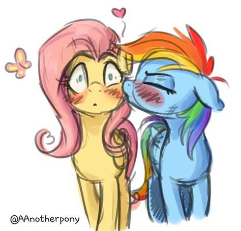 Mlp Rainbow Dash And Fluttershy Kiss