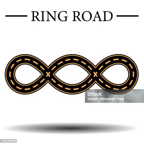 무한 대 반지 도로 모양 만화 스타일 벡터 일러스트 배경에 격리 된 디자인에 대한 루프 방법 기호 및 객체 개념에 대한 스톡
