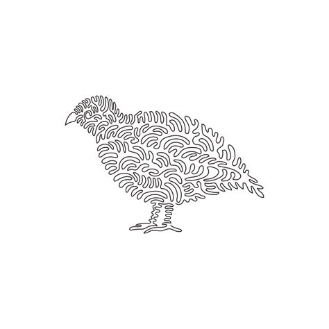 Continuous Curve One Line Drawing Of Cute Wild Quails Curve Abstract Art Single Line Editable