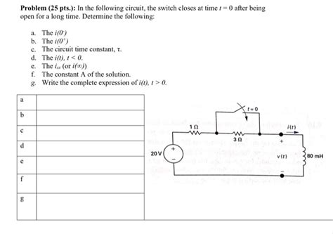Solved Problem Pts In The Following Circuit The Chegg Com
