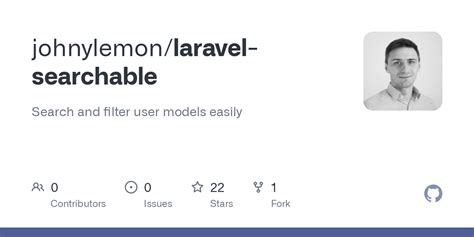 Github Johnylemonlaravel Searchable Search And Filter User Models