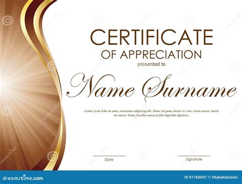 Certificate Of Appreciation Template Stock Vector Illustration Of
