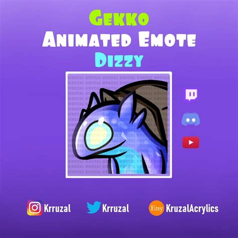 Twitch Animated Emote Gekko Valorant Emote Dizzy Gekko Emote