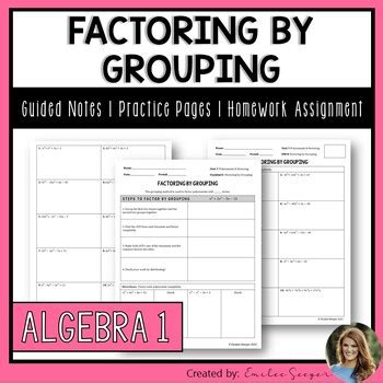 Factoring Polynomials By Grouping Guided Notes Practice Worksheets