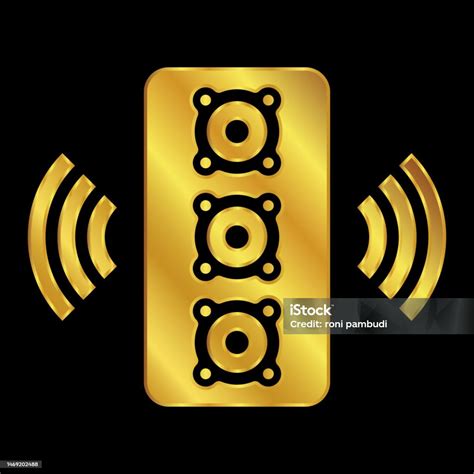금색의 음악 스피커 아이콘 그래픽 및 웹 디자인을 위한 스피커 로고 벡터 그림 3차원 형태에 대한 스톡 벡터 아트 및 기타 이미지 3차원 형태 Dj 개념 Istock