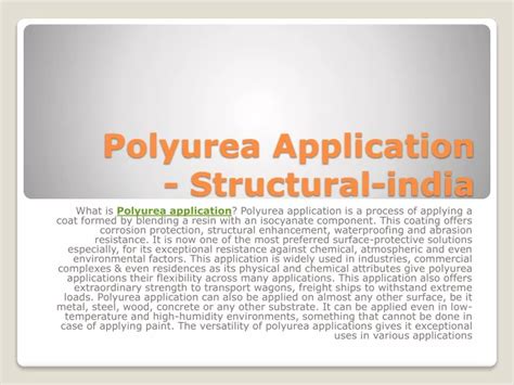 PPT Polyurea Application PowerPoint Presentation Free Download ID 12575249