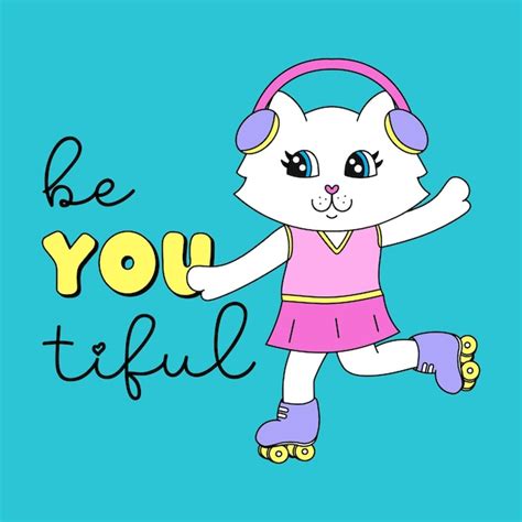 Premium Vector Beautiful Skater Cat