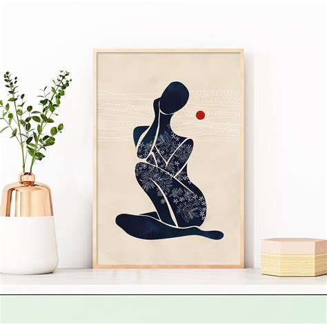 Modern African American Art Print Abstract Black Female Figure Nude