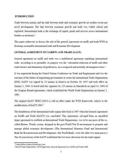 International Trade Assignment Pdf World Trade Organization General Agreement On Tariffs