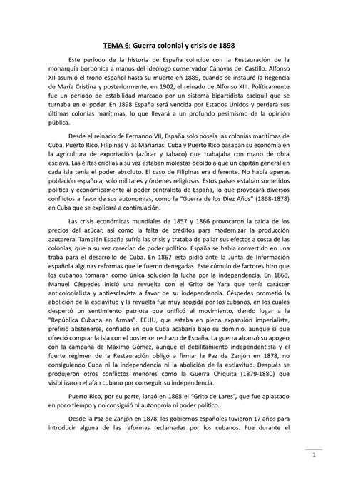 TEMA Guerra Colonial Y Crisis De TEMA Guerra Colonial Y Crisis De Este