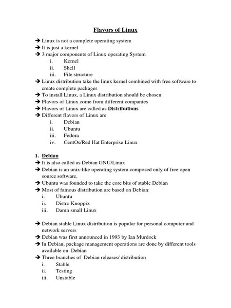 Flavors Of Linux Pdf Linux Distribution Linux