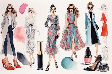 Woman Fashion Illustration Style Premium Ai Generated Image