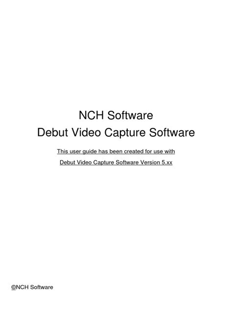 Nch Debut Manual Pdf