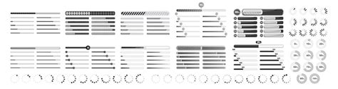 Premium Vector Set Of Vector Loading Icons Percentage Loading Bar Infographic Icon Set