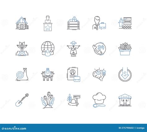 Food Processing Line Icons Collection Canning Blanching Pasteurization Fermentation