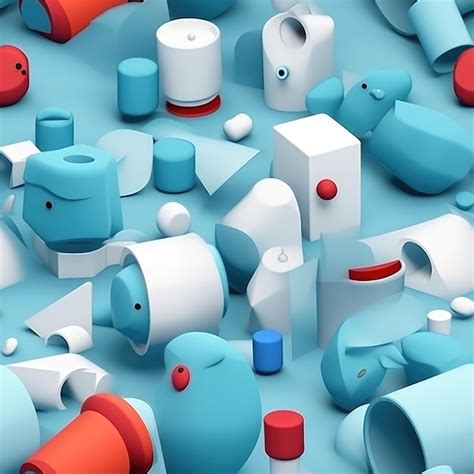 Premium Ai Image Seamless Tileable Patterns Of 3d Cartoon Elements That Are Continuous And