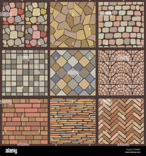 Paving Textures Seamless Pattern Of Pavement Stones Recent Vector Wall