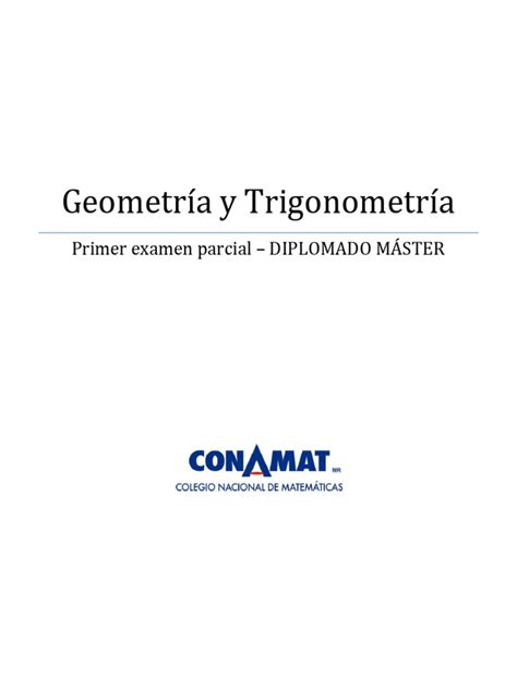 04 Primer Examen Parcial De Geometría Y Trigonometría Pdf Ángulo