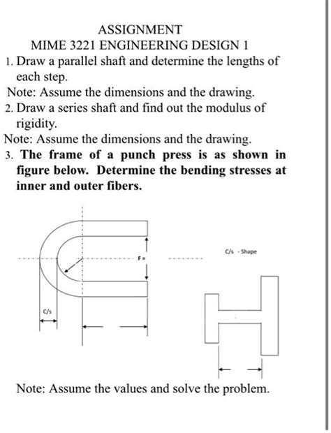 Assignment Mime 3221 Engineering Design 1 1 Draw A Parallel Shaft And