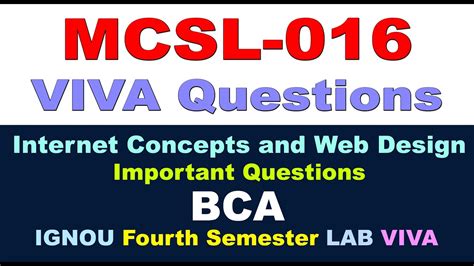 [mcsl 016 viva questions and answers] [internet concepts and web design