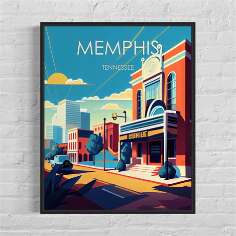 Memphis Retro Art Print Memphis Wall Art Illustration Memphis Vintage
