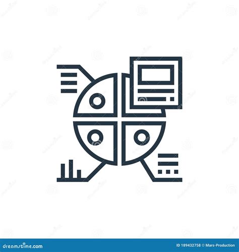 Data Visualization Vector Icon Isolated On White Background Outline Thin Line Data