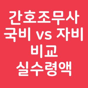 간호조무사 국비 Vs 자비 비교 및 실수령액